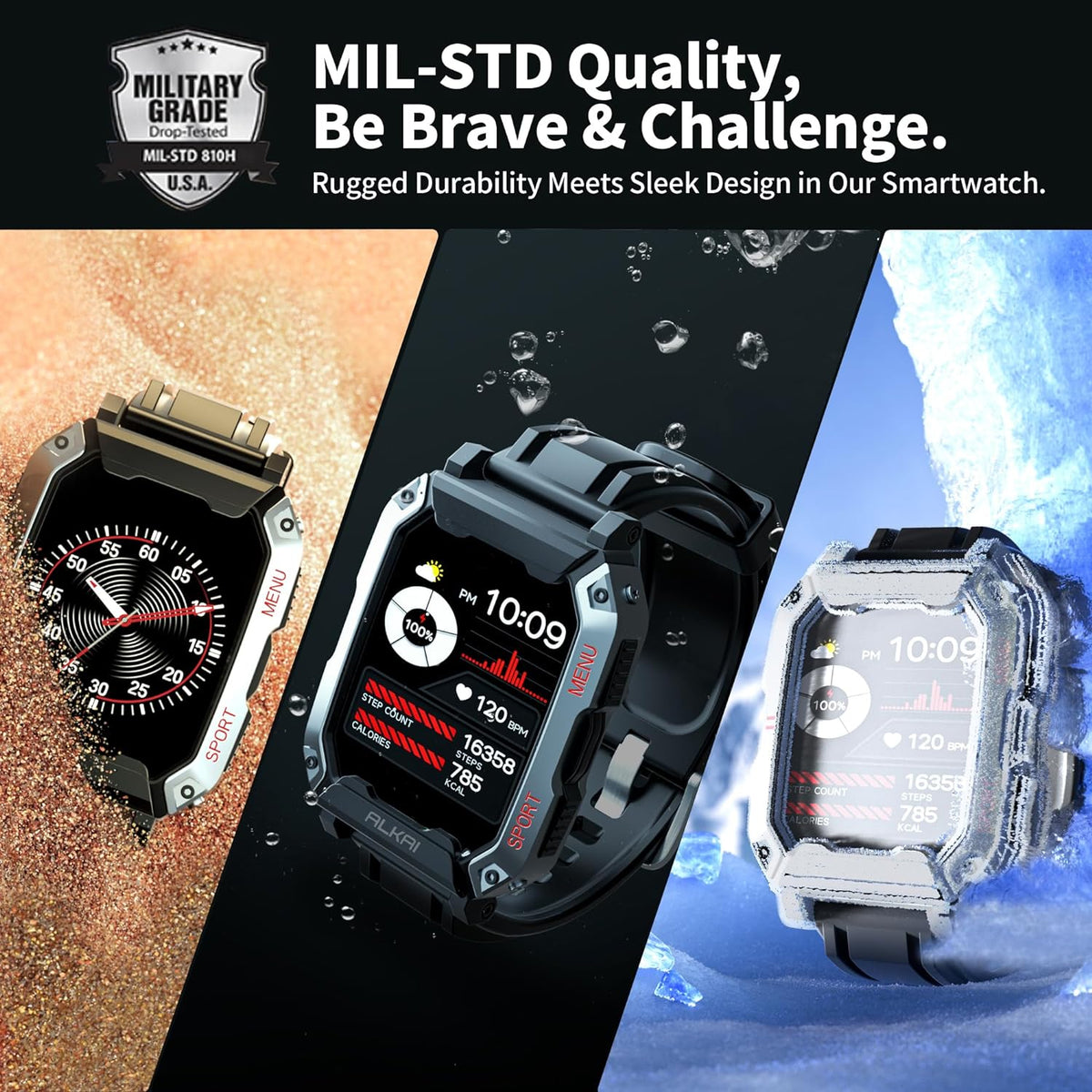 ALKAI N27 Military Smart Watches Black – ALKAI Fitness